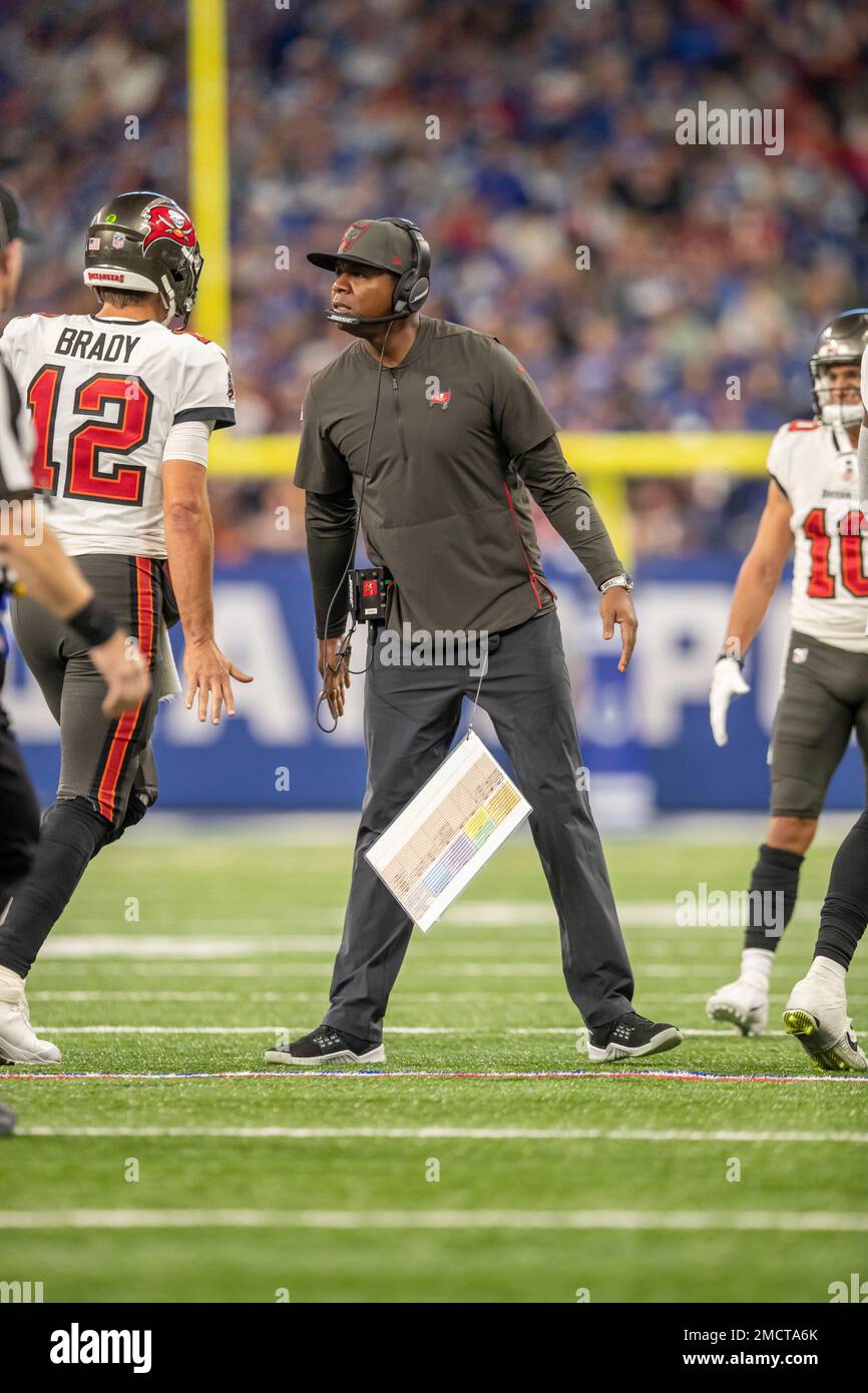 Offensive coordinator Byron Leftwich of the Tampa Bay Buccaneers ...