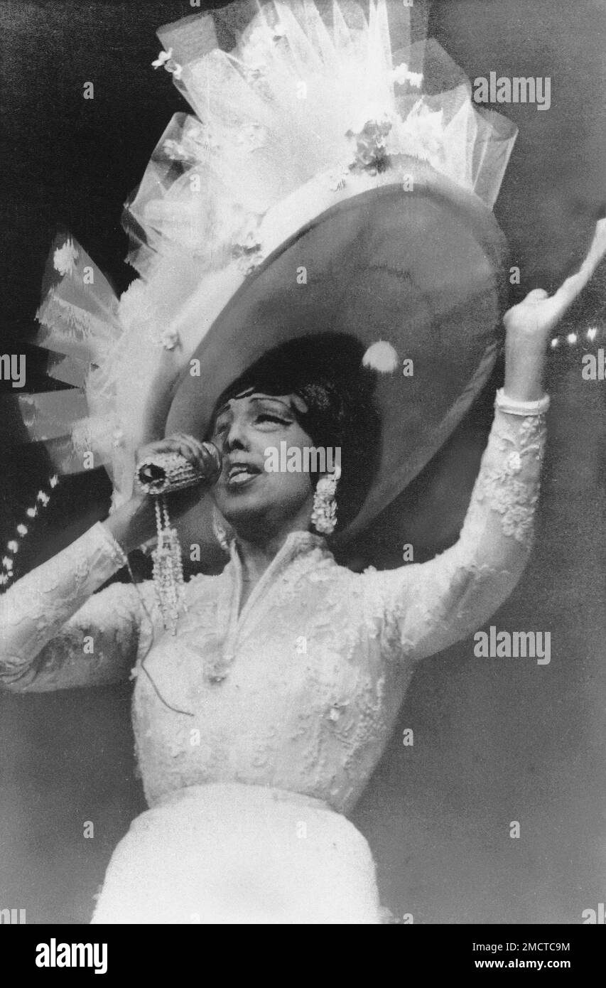 American-born French entertainer Josephine Baker sings during a ...