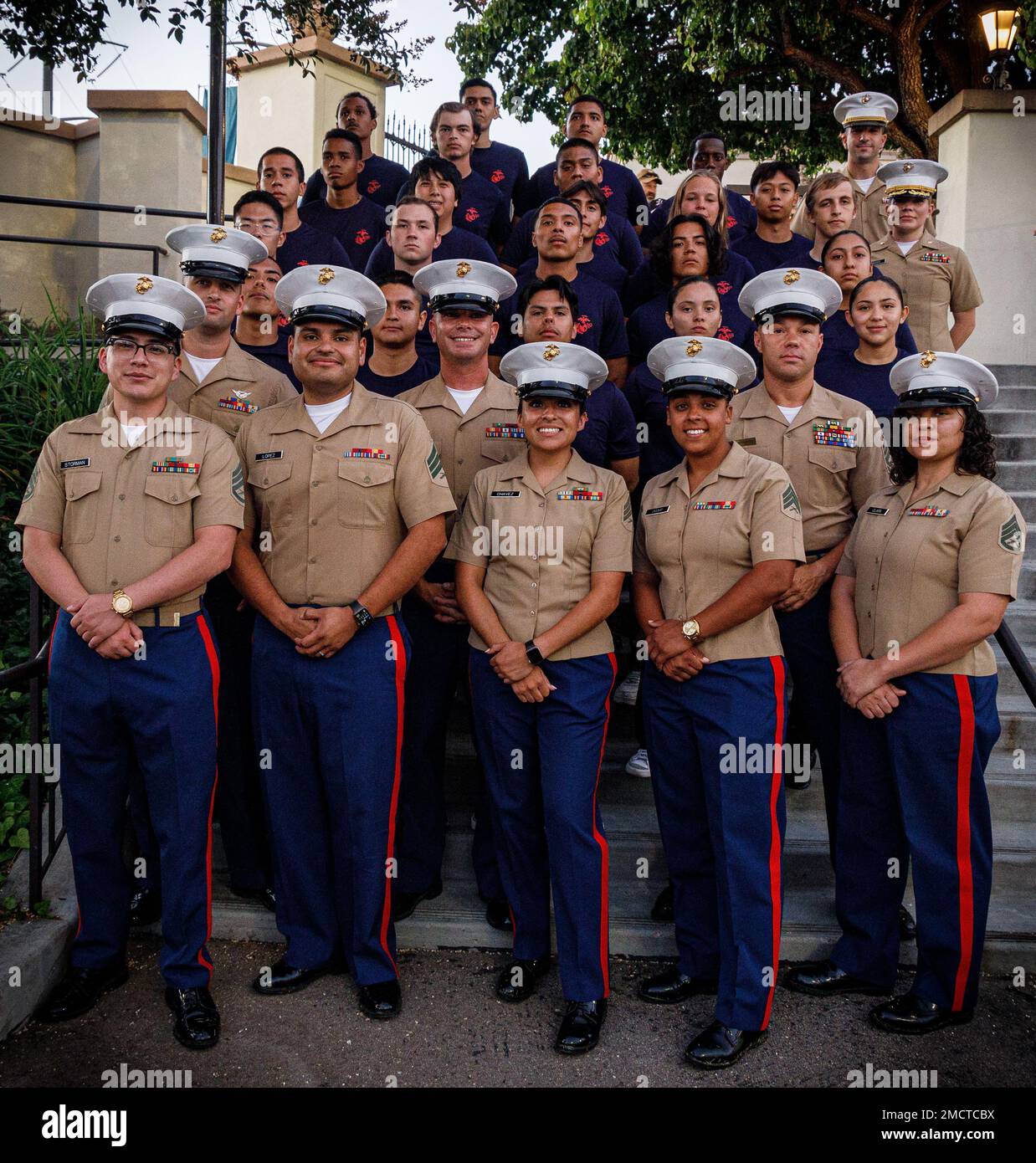 Future Marines with Recruiting Station San Diego take the Oath of Enlistment during a soccer ...