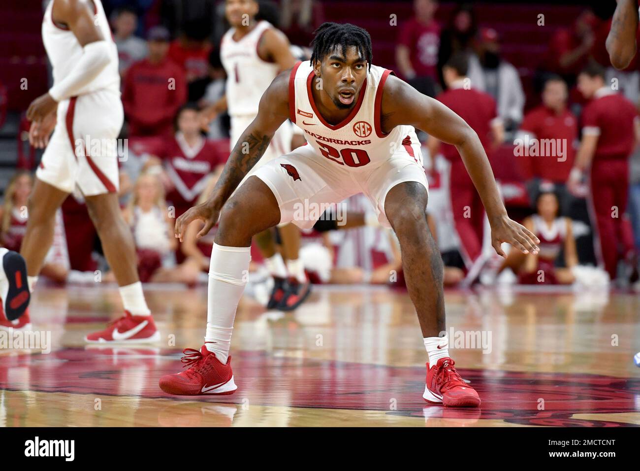 Arkansas forward Kamani Johnson (20) against Pennsylvania during an ...