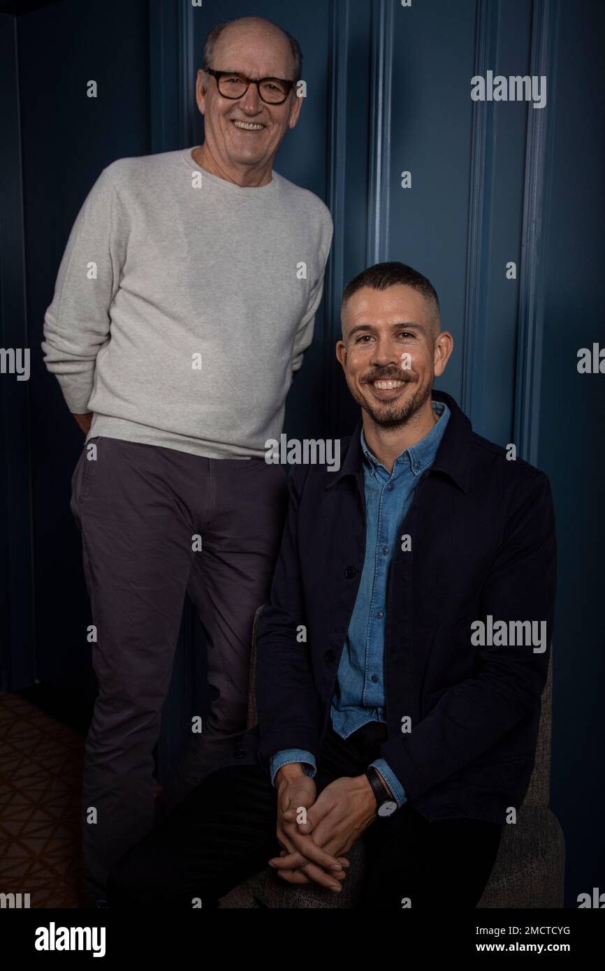 Director Stephen Karam, right, and actor Richard Jenkins, pose for a ...