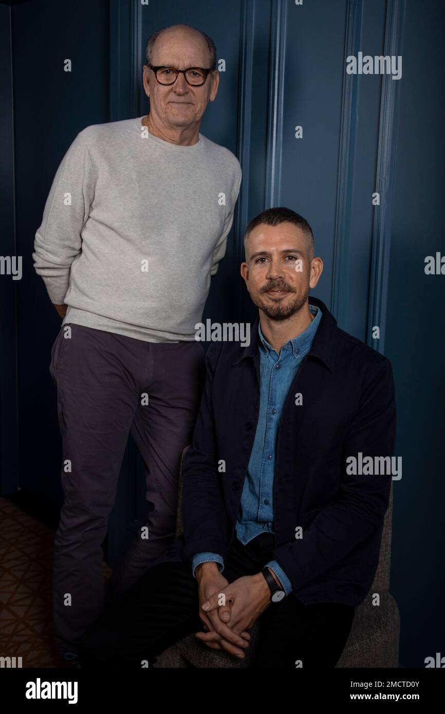 Director Stephen Karam, right, and actor Richard Jenkins, pose for a ...