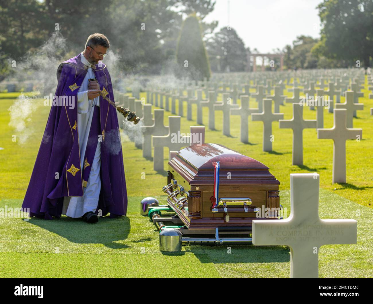 Father Emmanuel Perrot, priest, Notre-Dame des Flots Parish, conducts ...