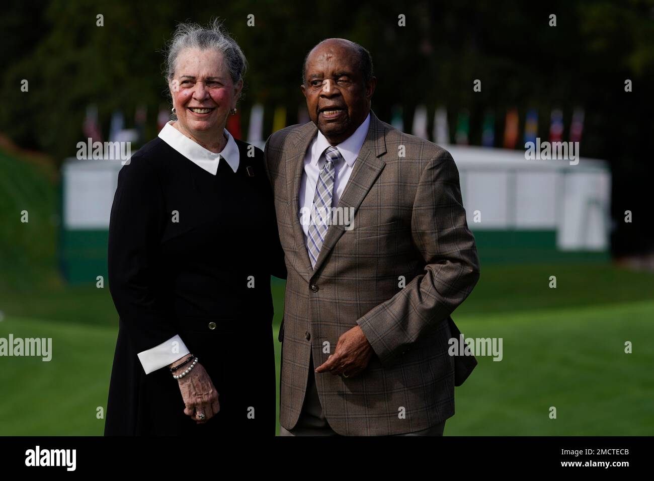 FILE - Lee Elder and his wife Sharon posed for a picture on the first ...