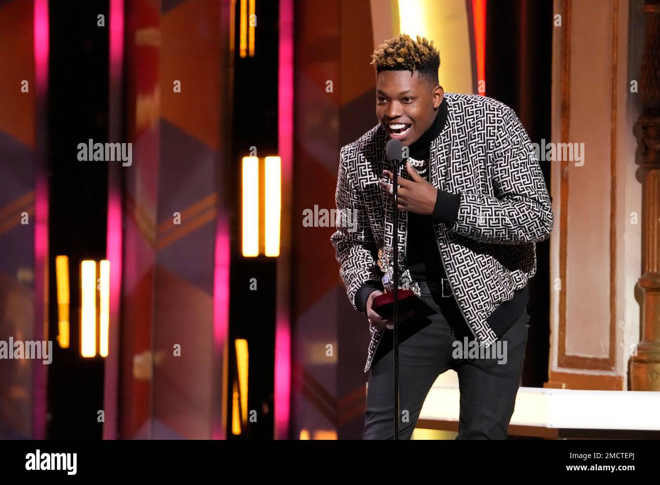 Yung Bleu accepts the Best New Artist Award at the Soul Train Music ...