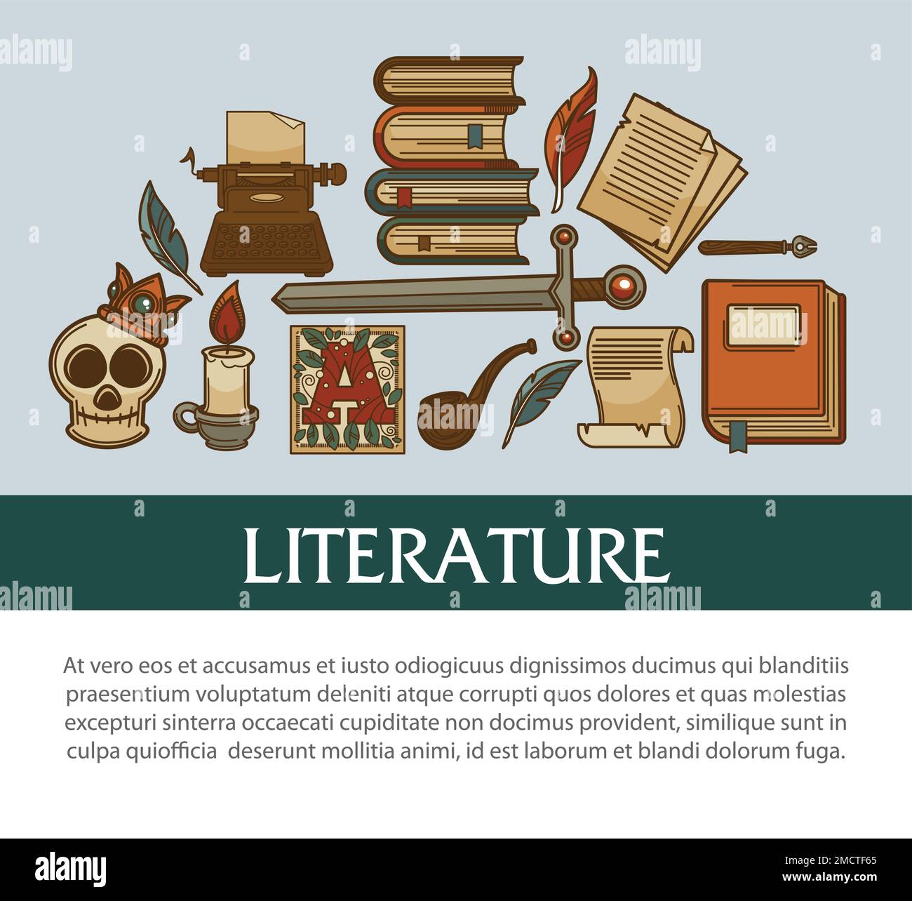 Old books and ancient relics literature manuscript or textbook Stock ...