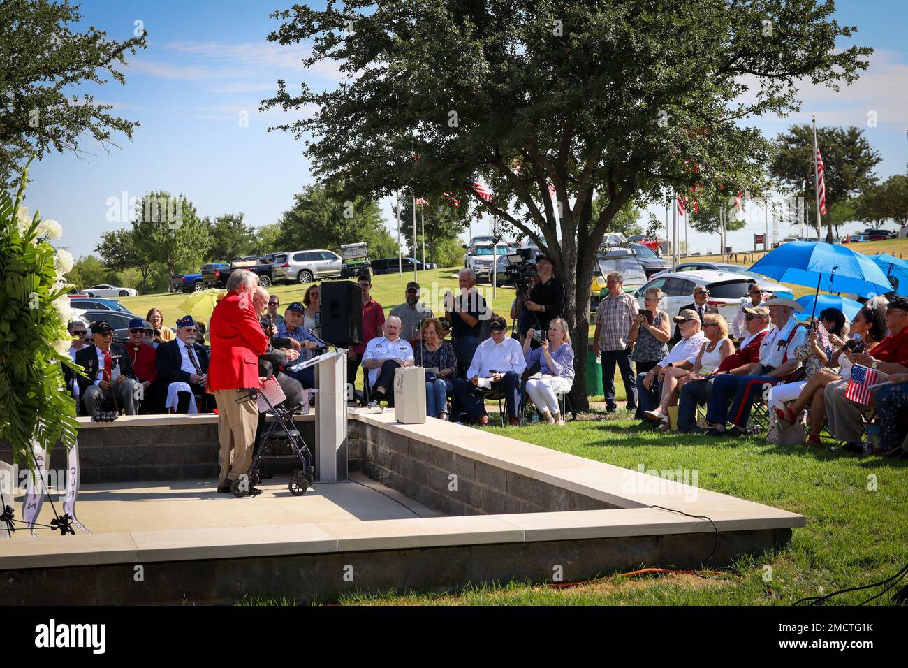 U.S. Marine Corps veterans speak at the Chosin Few Memorial ceremony on ...