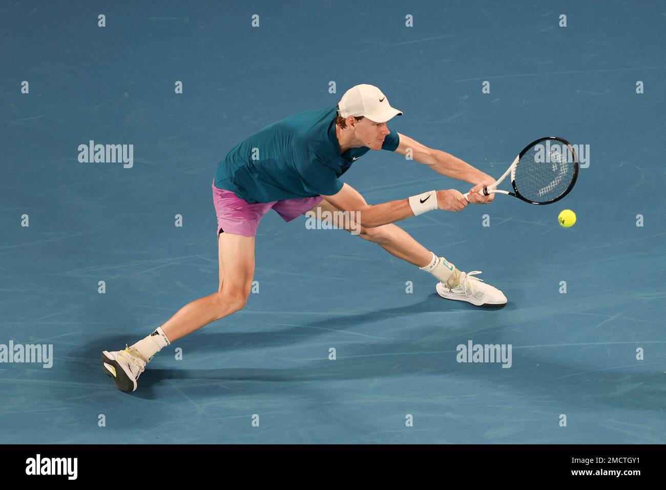 Melbourne, Australia. 22nd Jan, 2023. Jannick Sinner of Italy in action during round 4 match ...