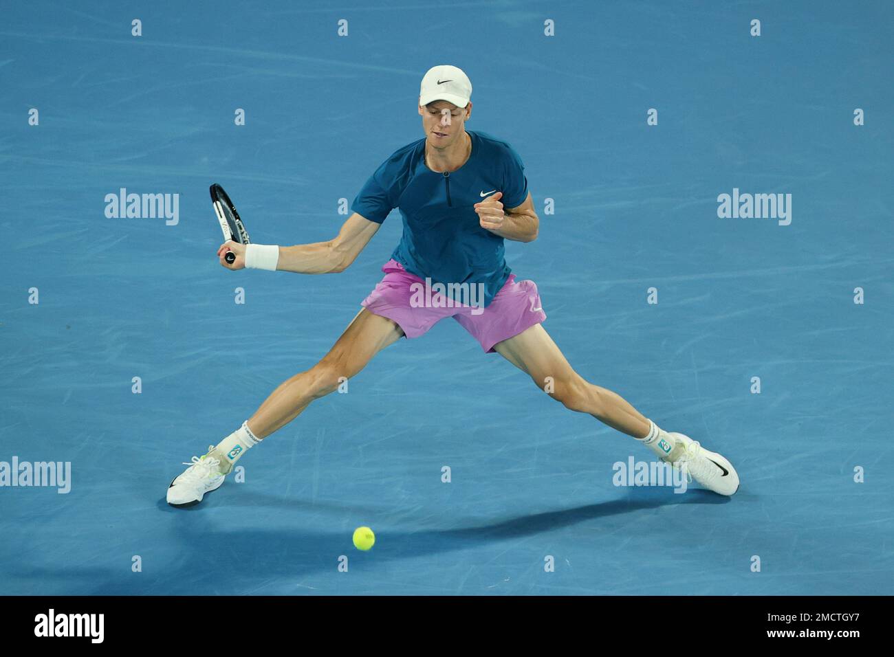 Melbourne, Australia. 22nd Jan, 2023. Jannick Sinner of Italy in action during round 4 match ...