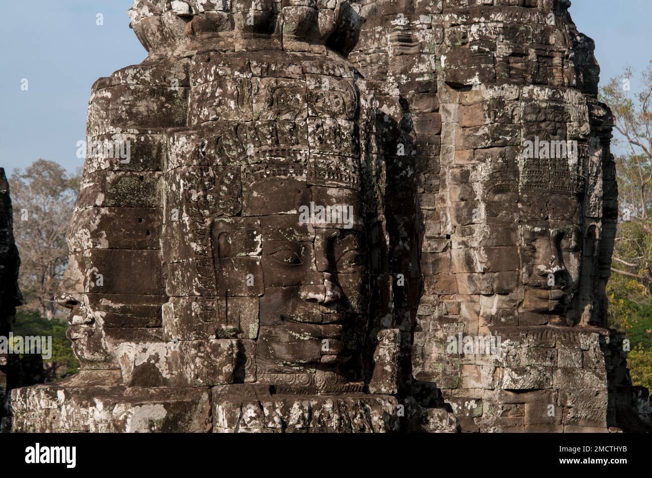 Tower with faces, Bayon temple, Angkor complex, Siem Riep, Cambodia ...