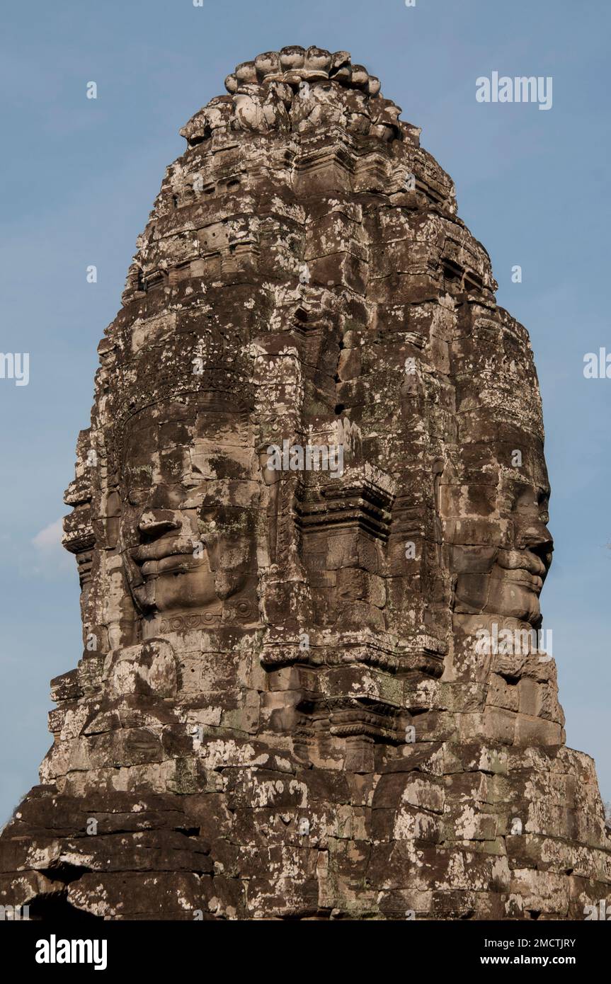 Tower with faces, Bayon temple, Angkor complex, Siem Riep, Cambodia ...