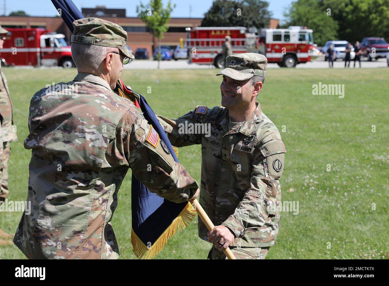 Brig. Gen. Richard W. Corner, II, right, Commanding General, 85th ...