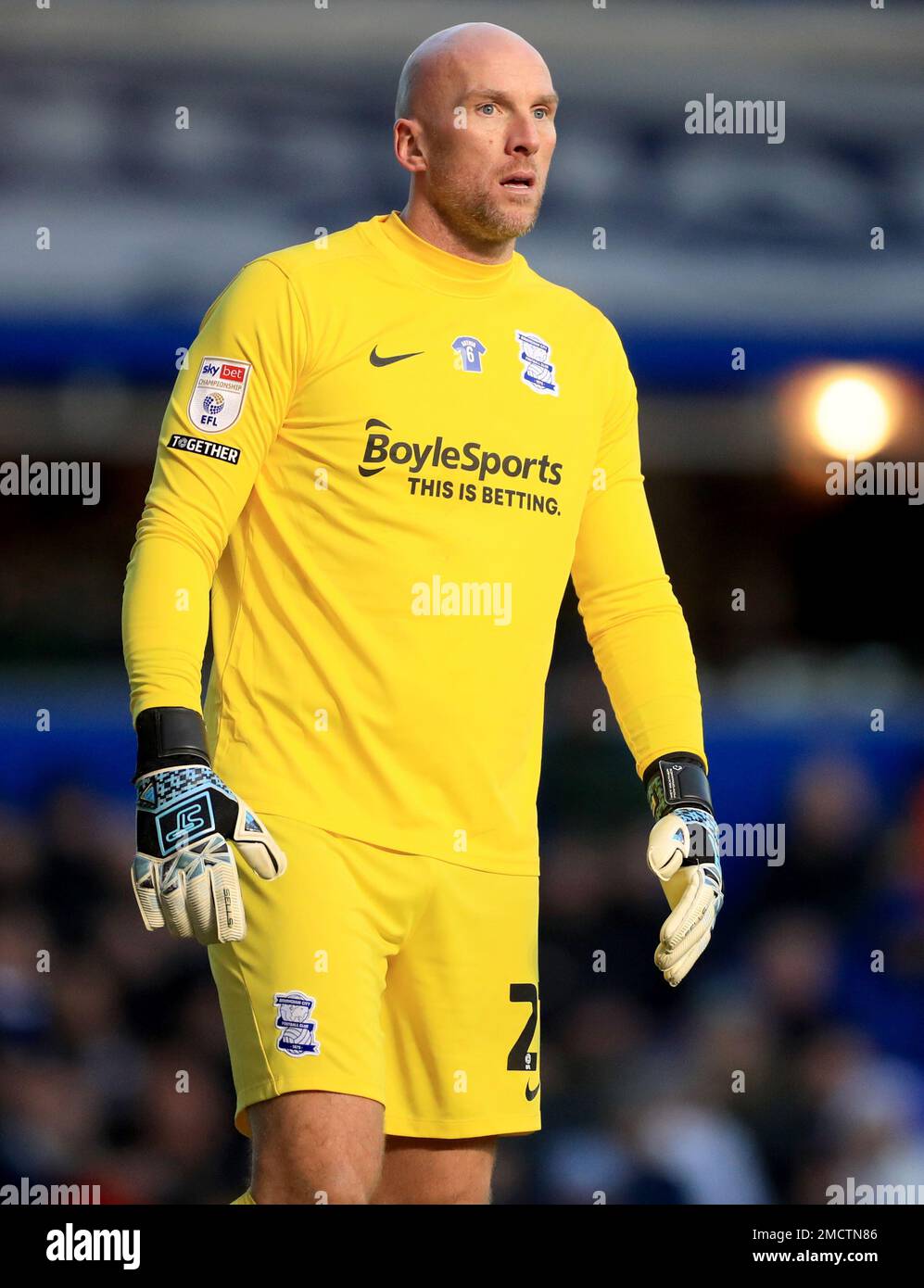 Birmingham City goalkeeper John Ruddy during the Sky Bet Championship ...