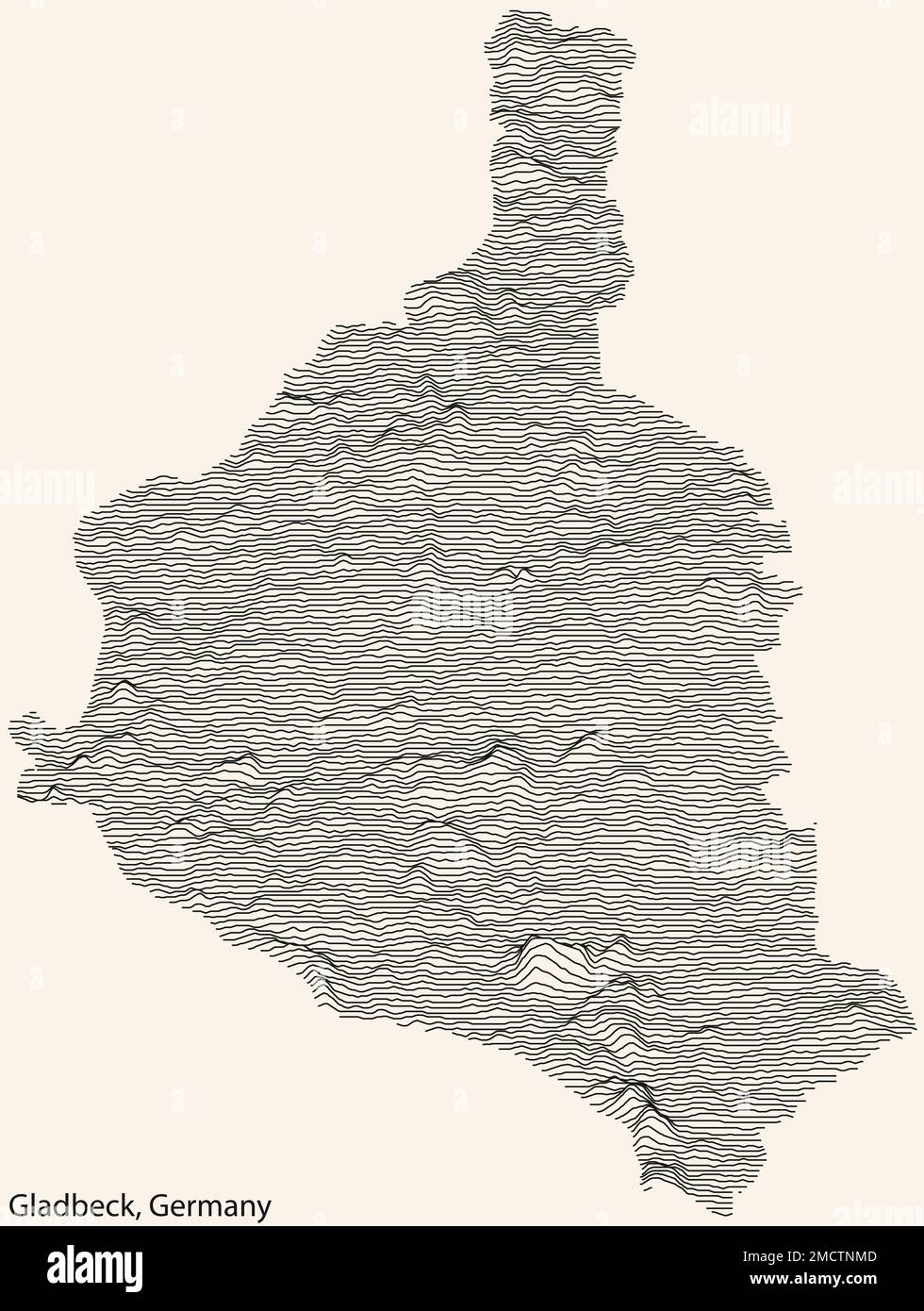 Topographic relief map of GLADBECK, GERMANY Stock Vector Image & Art ...