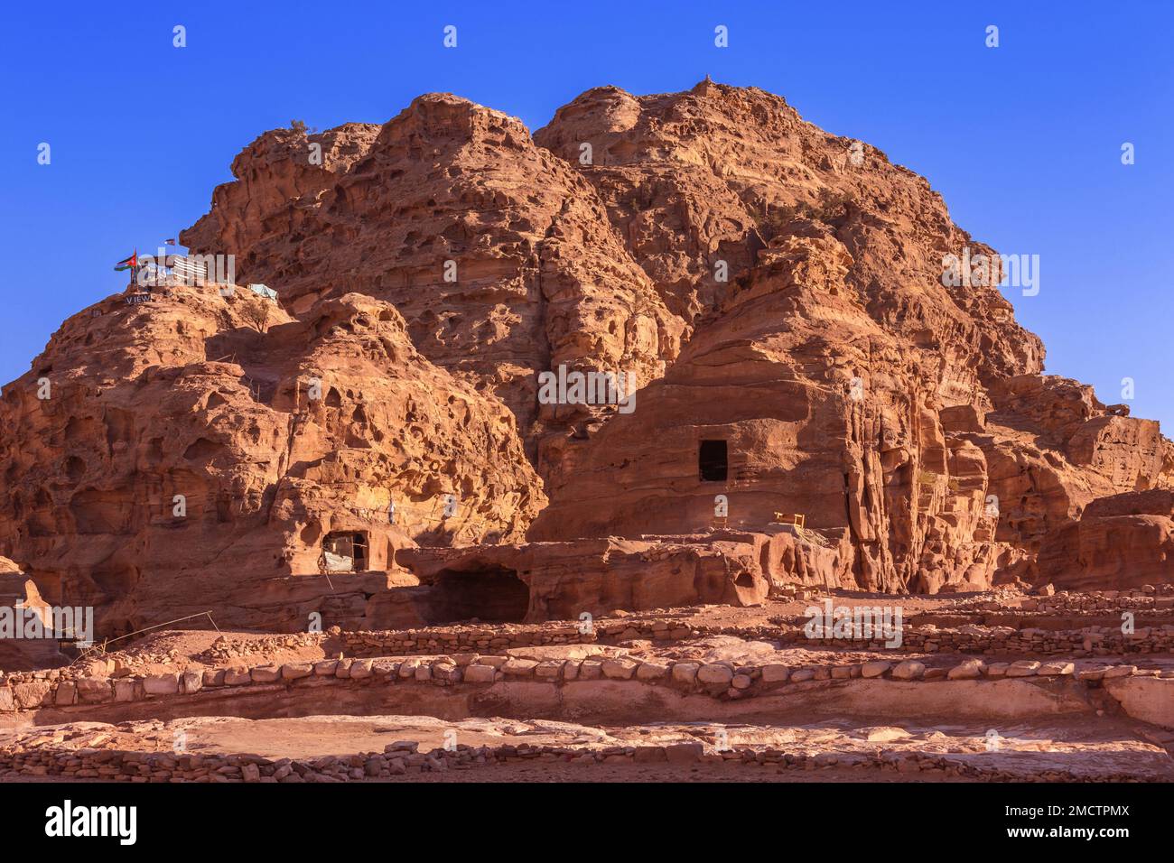 Sandstone canyon, rocks stone pyramids in Petra, Jordan, UNESCO World ...