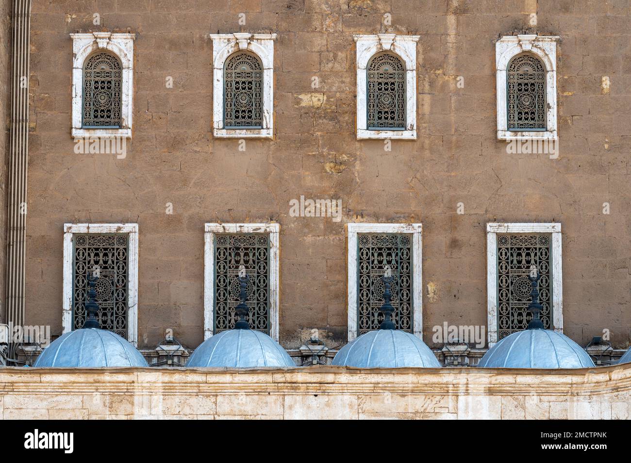 Row of windows and domes, Muhammad Ali mosque in Salah Al Din Cairo ...