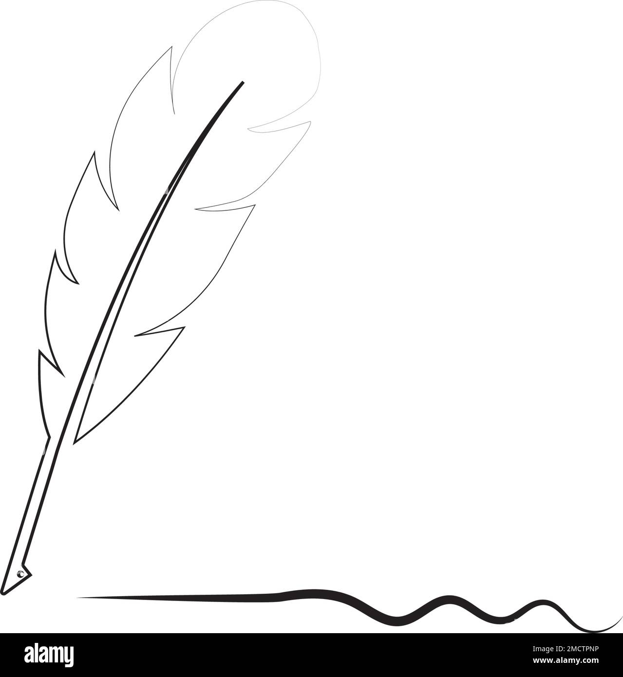 feather pen logo illustration design Stock Vector Image & Art - Alamy