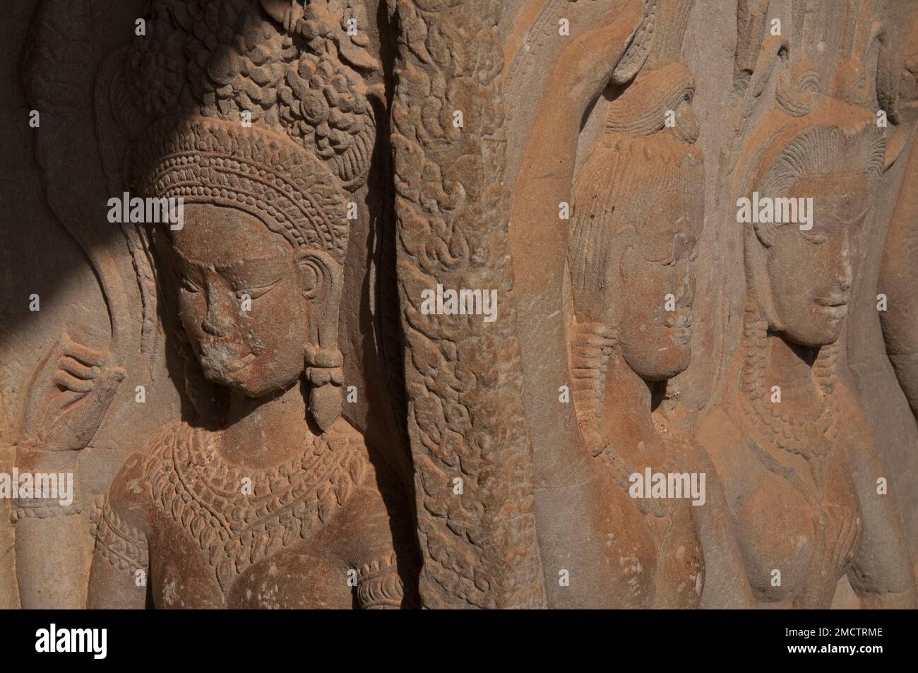Carvings of apsara dancers, Angkor Wat temple, Siem Riep, Cambodia ...