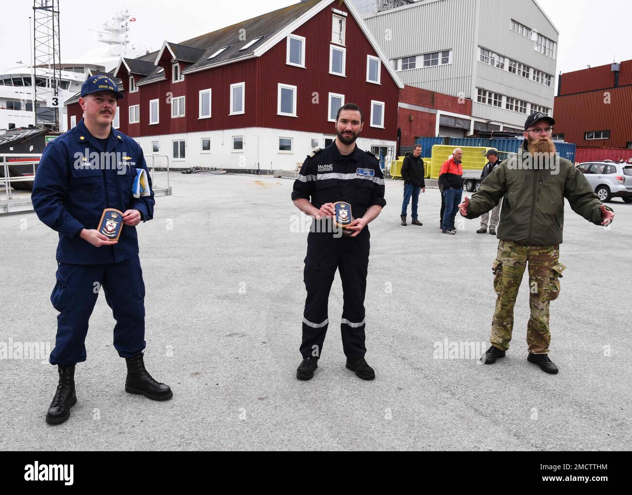 USCGC Oak (WLB 211) commanding officer Lt. Cmdr. Jacob Loman and ...