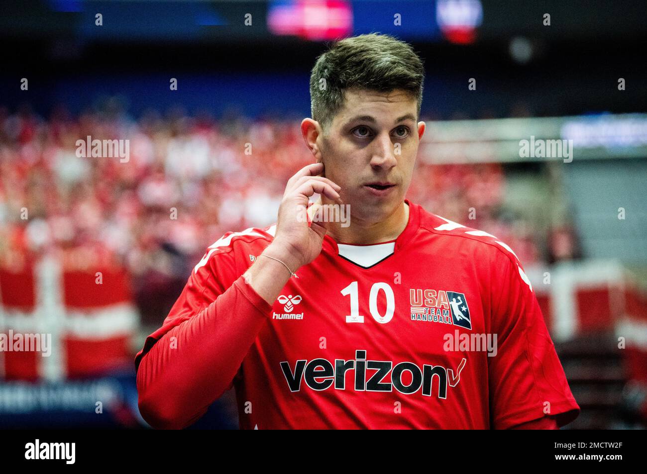 Malmo, Sweden. 21st Jan, 2023. Ty Reed (10) of USA seen during the IHF ...