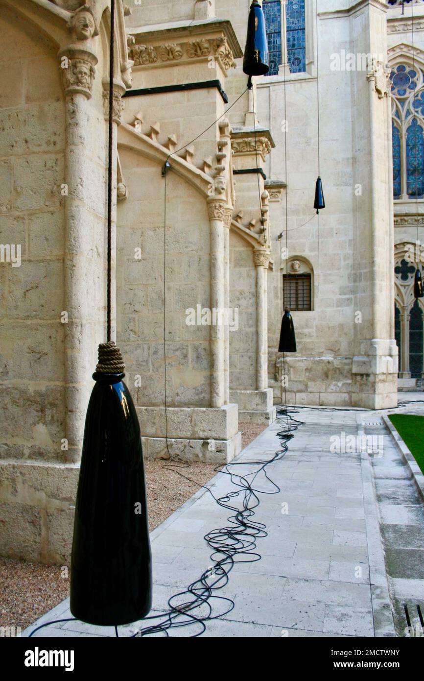 Ceramic bell with hand clapper art installation in in Burgos Cathedral ...