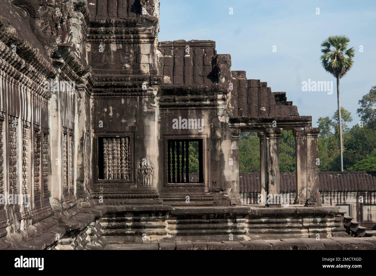 Gallery with apsara dancers, Angkor Wat temple, Siem Riep, Cambodia ...