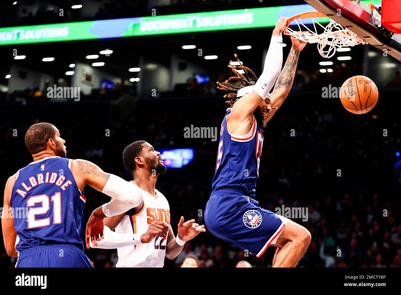 Brooklyn Nets guard DeAndre' Bembry (95) dunks against the Phoenix Suns ...