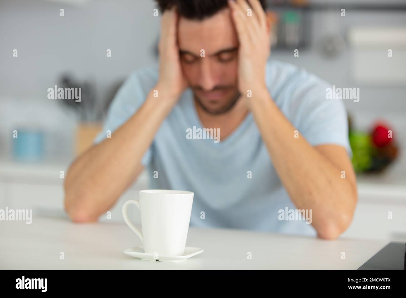 Man miserable morning hi-res stock photography and images - Alamy