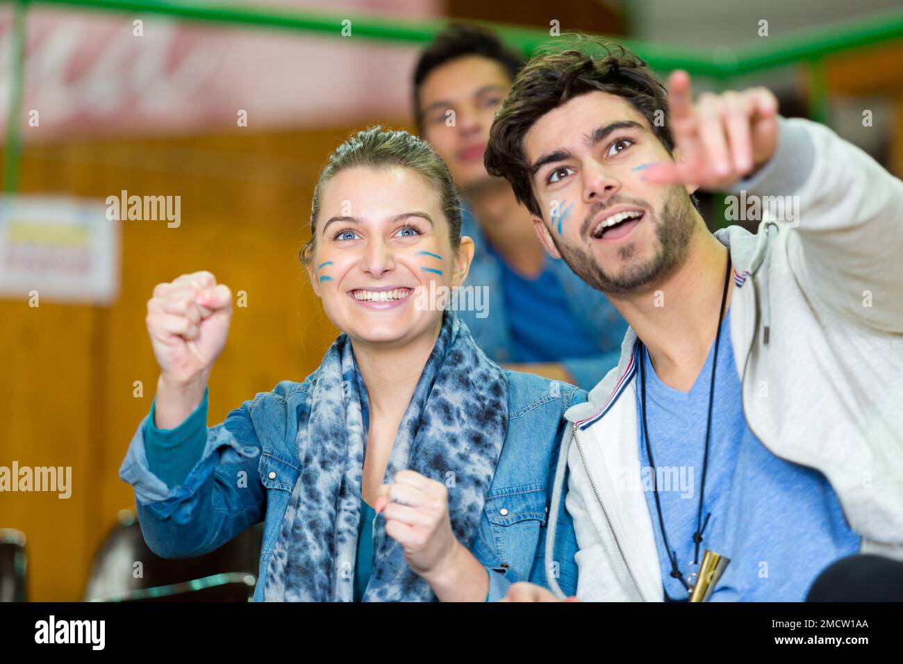 fans shouting on the bleacher Stock Photo - Alamy