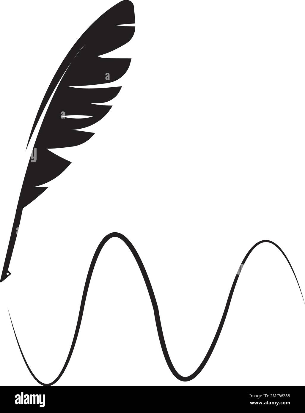 feather pen logo illustration design Stock Vector Image & Art - Alamy