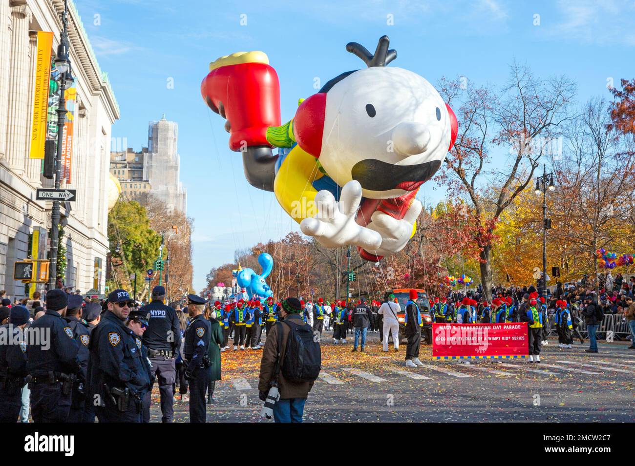 Handlers fly the Diary of A Wimpy Kid character helium balloon down ...