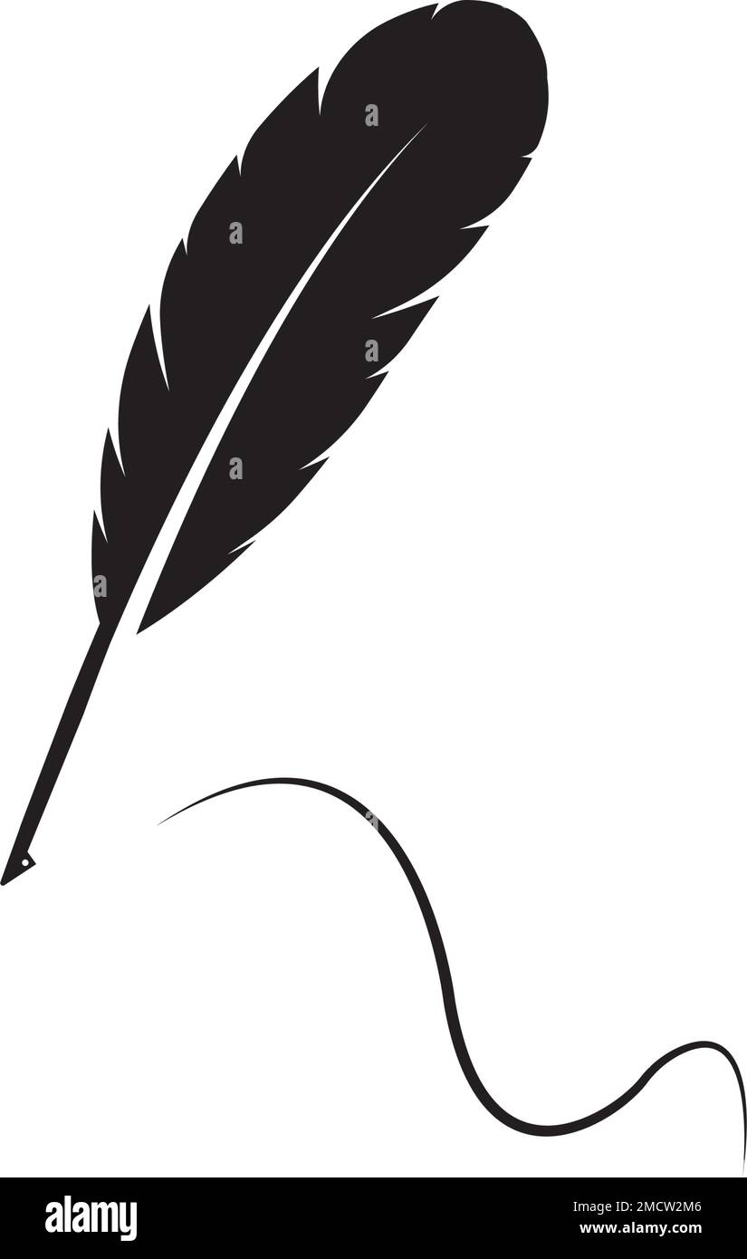 feather pen logo illustration design Stock Vector Image & Art - Alamy