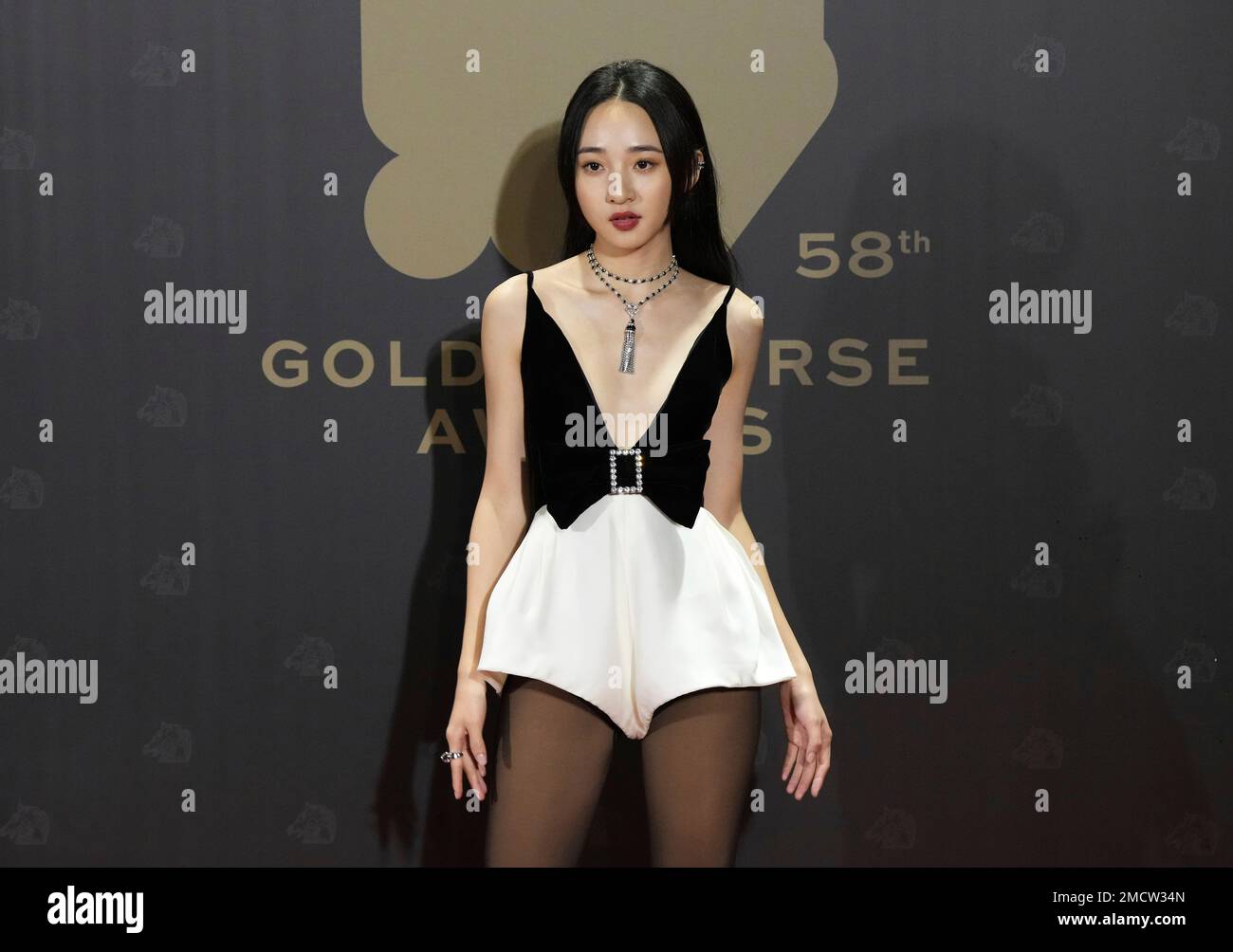 Taiwanese actress Moon Lee arrives at the 58th Golden Horse Awards in Taipei, Taiwan, Saturday ...