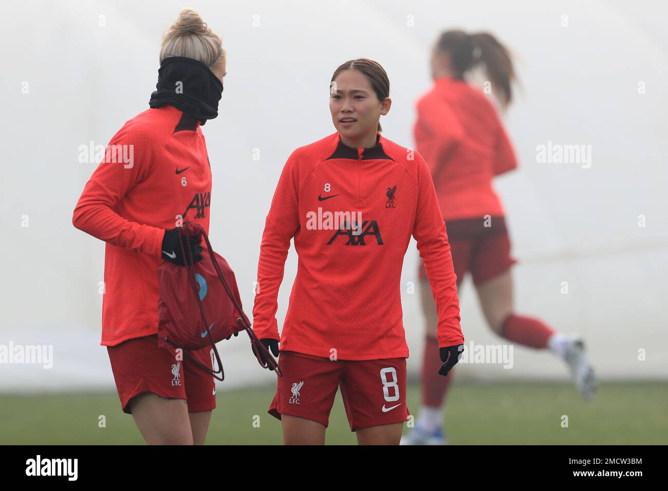 Kingston, UK. 22nd Jan, 2023. Fuka Nagano of Liverpool Women warms up ...