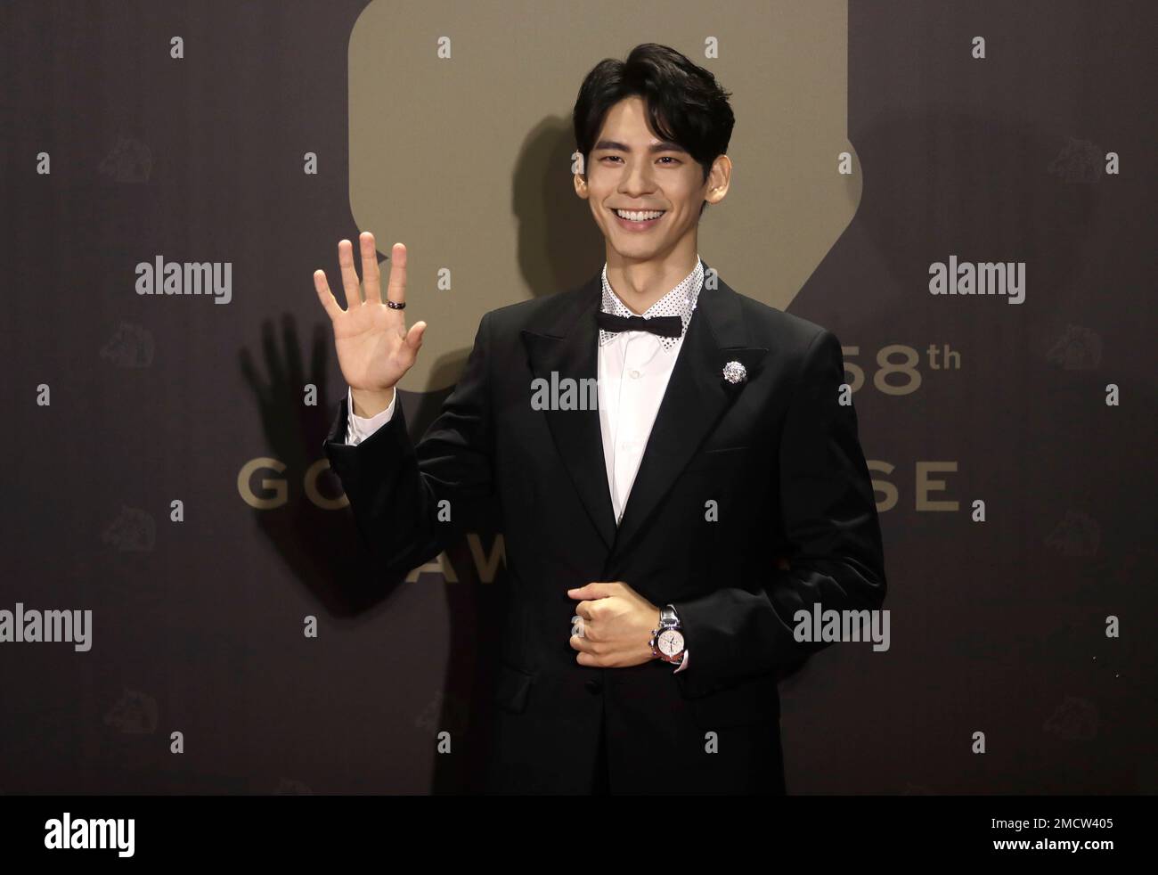 Taiwanese actor Austin Lin arrives at the 58th Golden Horse Awards in ...