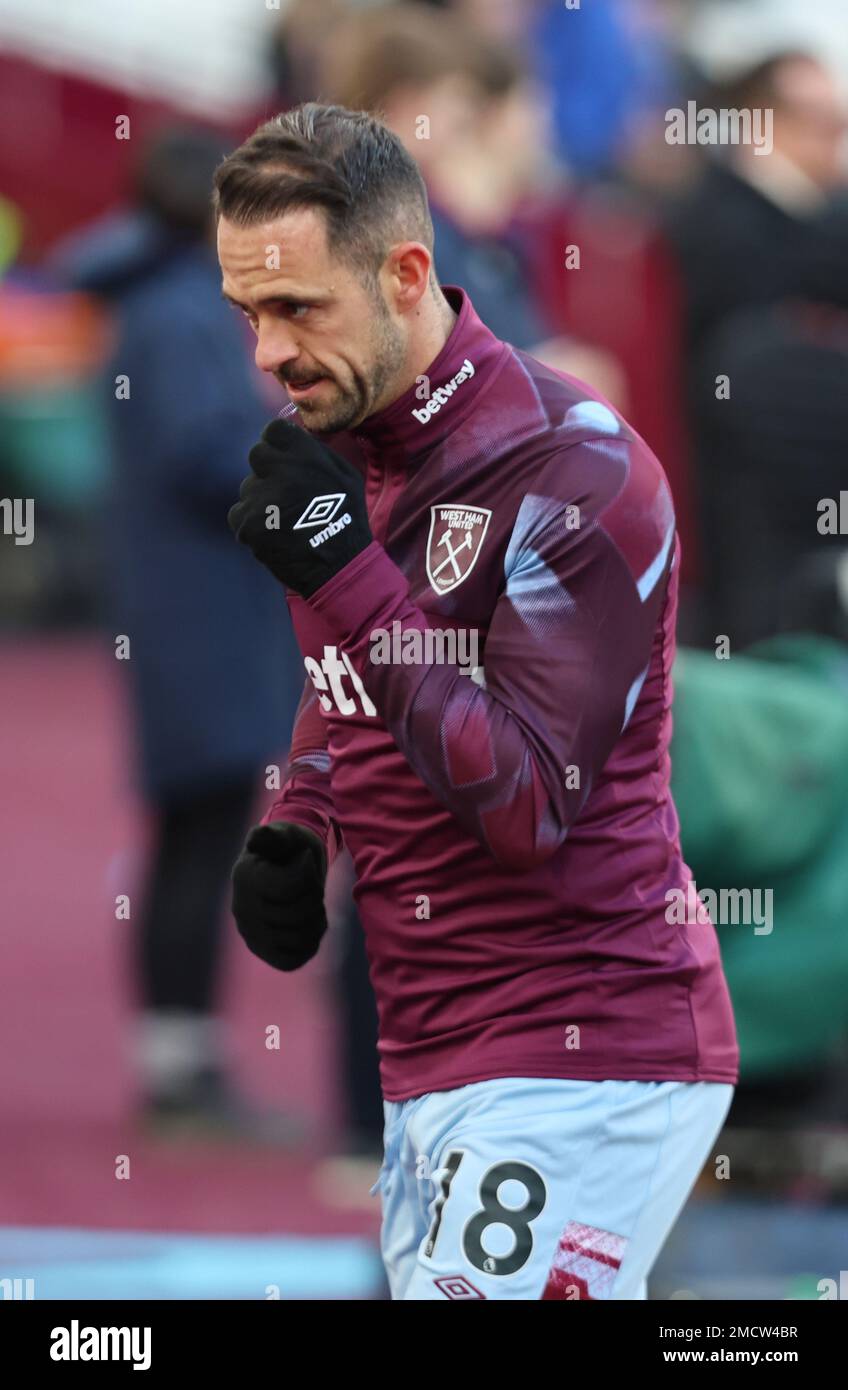 West Ham United's Danny Ings making his Debut during the pre-match warm ...