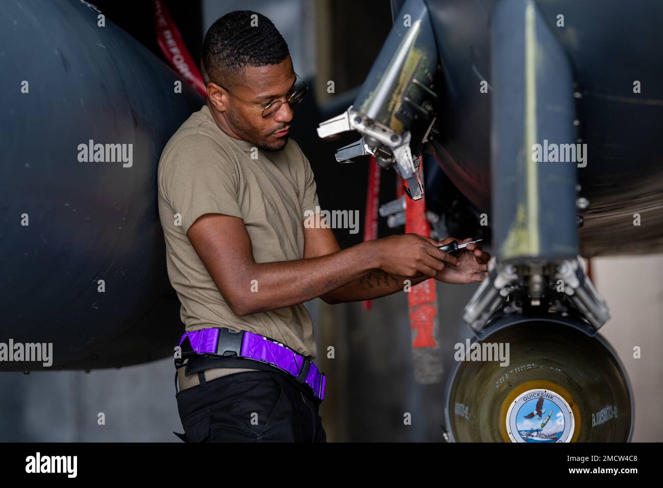 U.S. Air Force Tony Rodgers, 494th Aircraft Maintenance Unit weapons ...