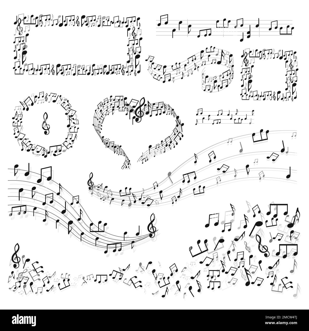Note frames and decor music art melody or song Stock Vector Image & Art ...