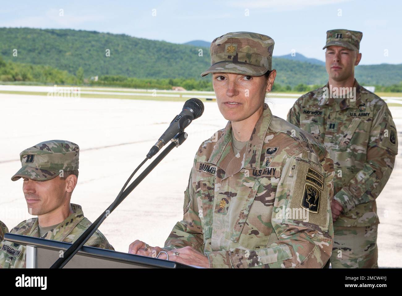 U.S. Army Maj. Annaliese Baumer assumes command of the 572nd Brigade Engineer Battalion, Vermont ...