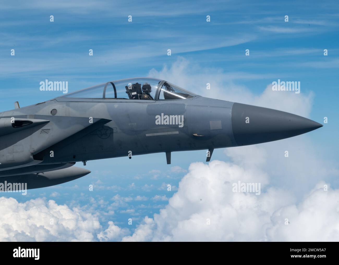 An F-15 Eagle, with the 159th Fighter Wing, Louisiana, flies over the ...