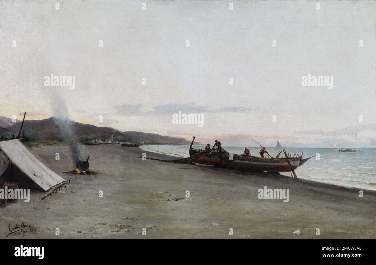 Emilio Ocón Rivas (1845-1094)/ Preparándose para la pesca, 1897. Museum ...