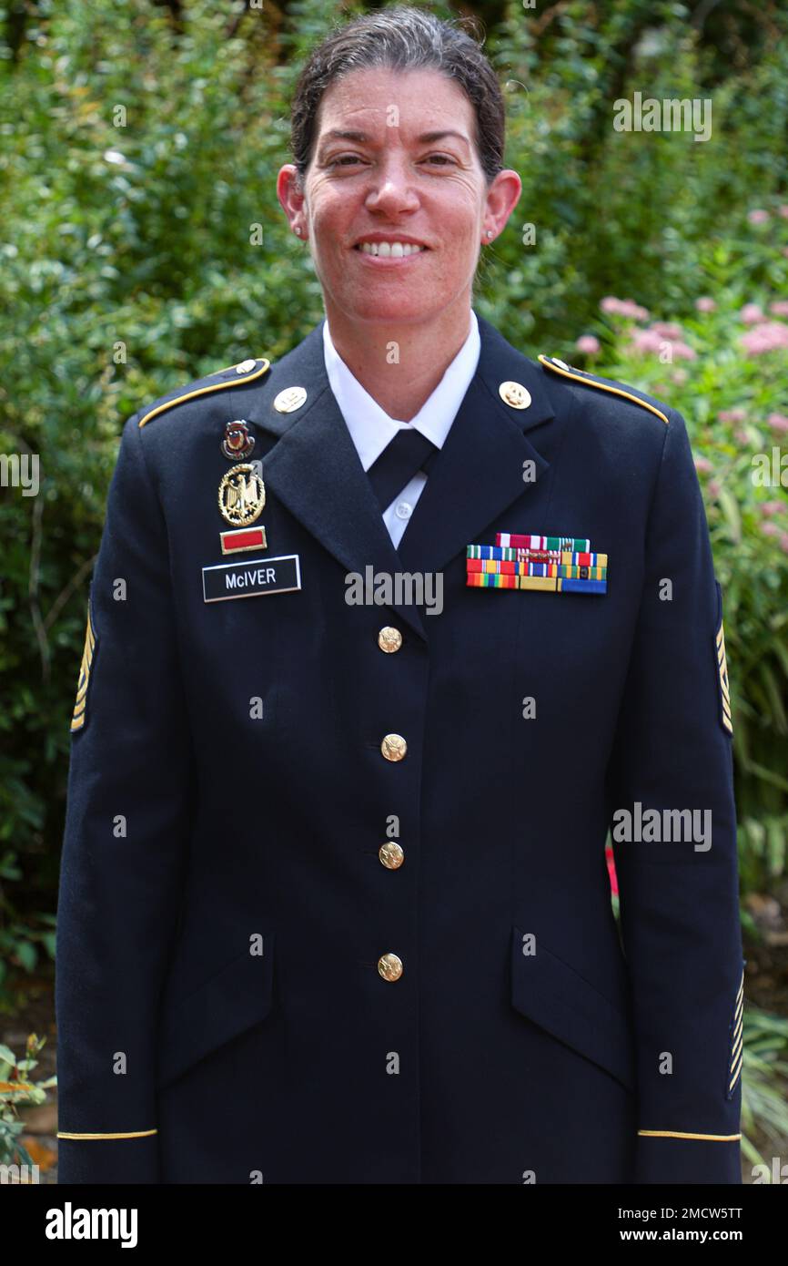 First Sgt. Sarah Mclver, a flute player with the Maryland Army National Guard's 229th Army Band ...