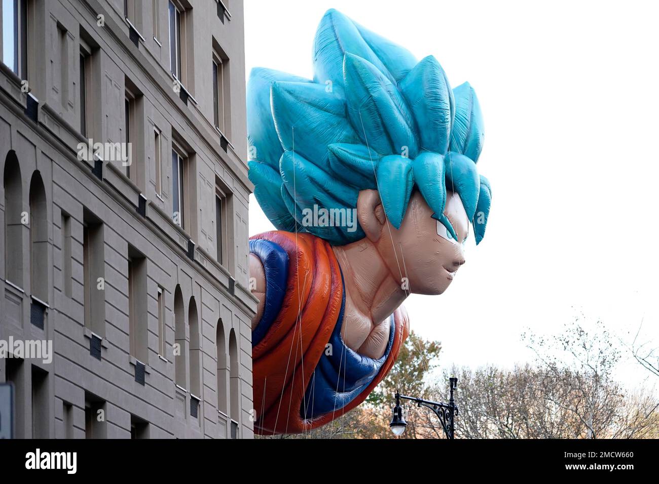 The Goku balloon floats in the Macy's Thanksgiving Day Parade on ...
