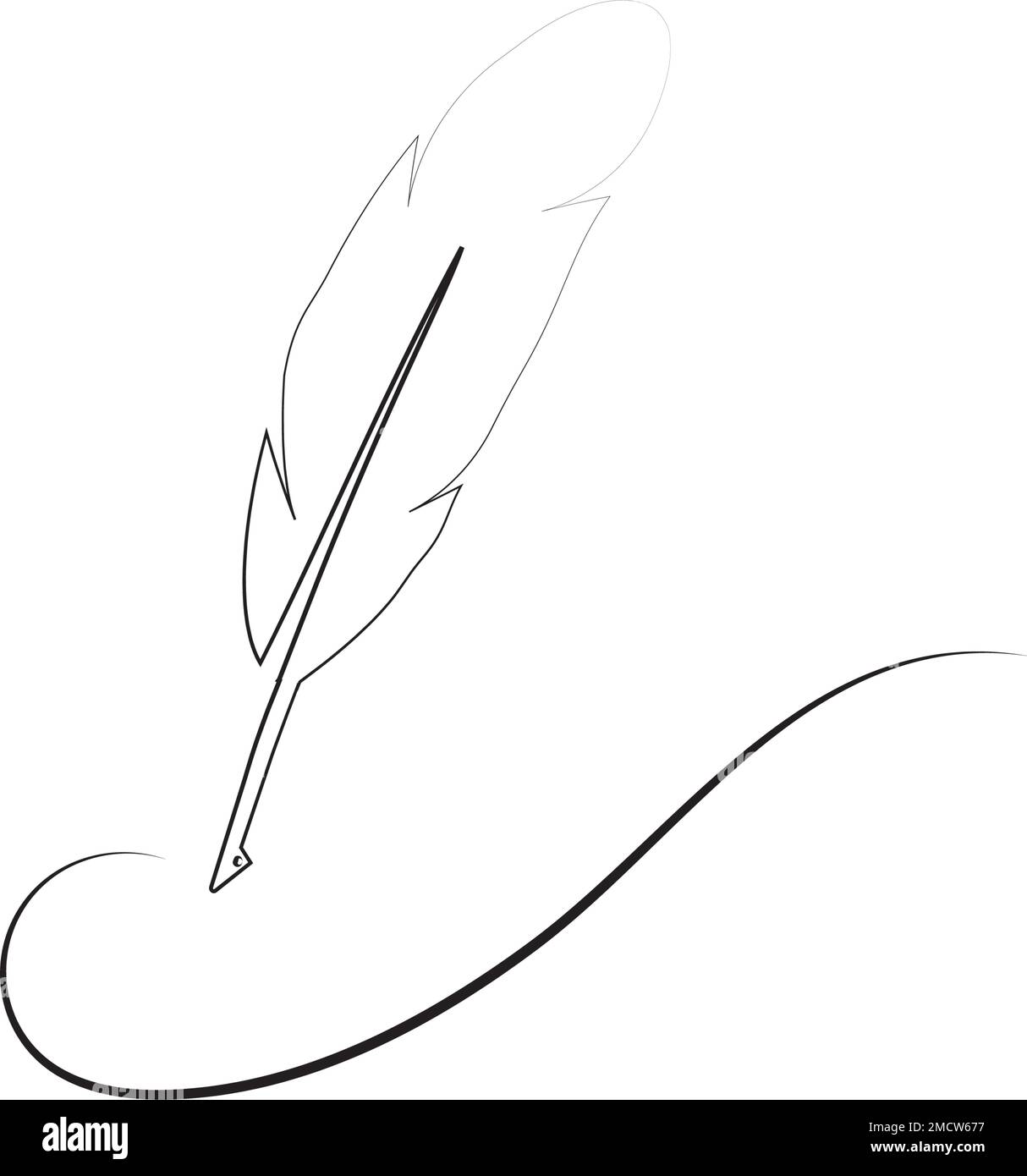 feather pen logo illustration design Stock Vector Image & Art - Alamy