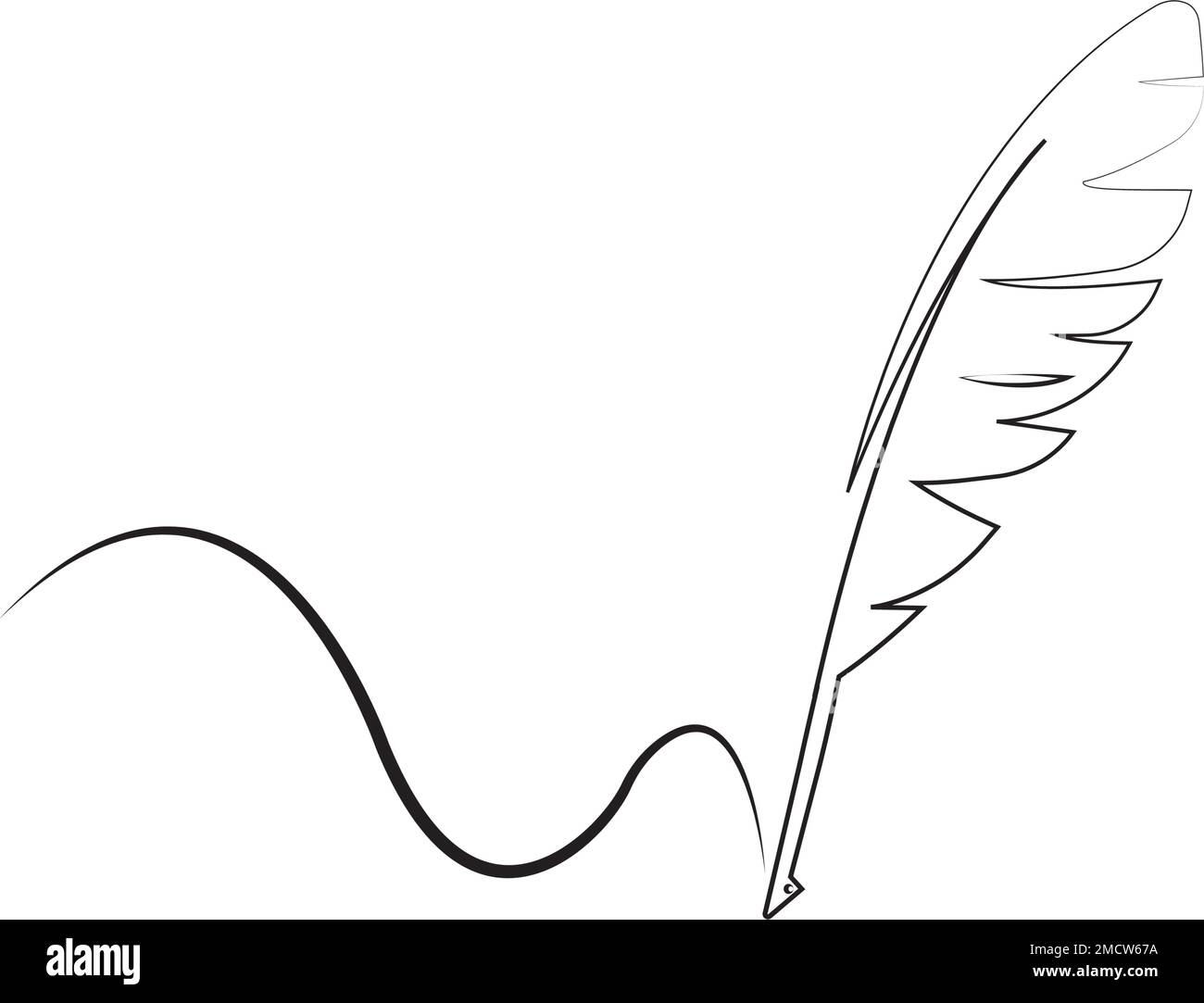 feather pen logo illustration design Stock Vector Image & Art - Alamy