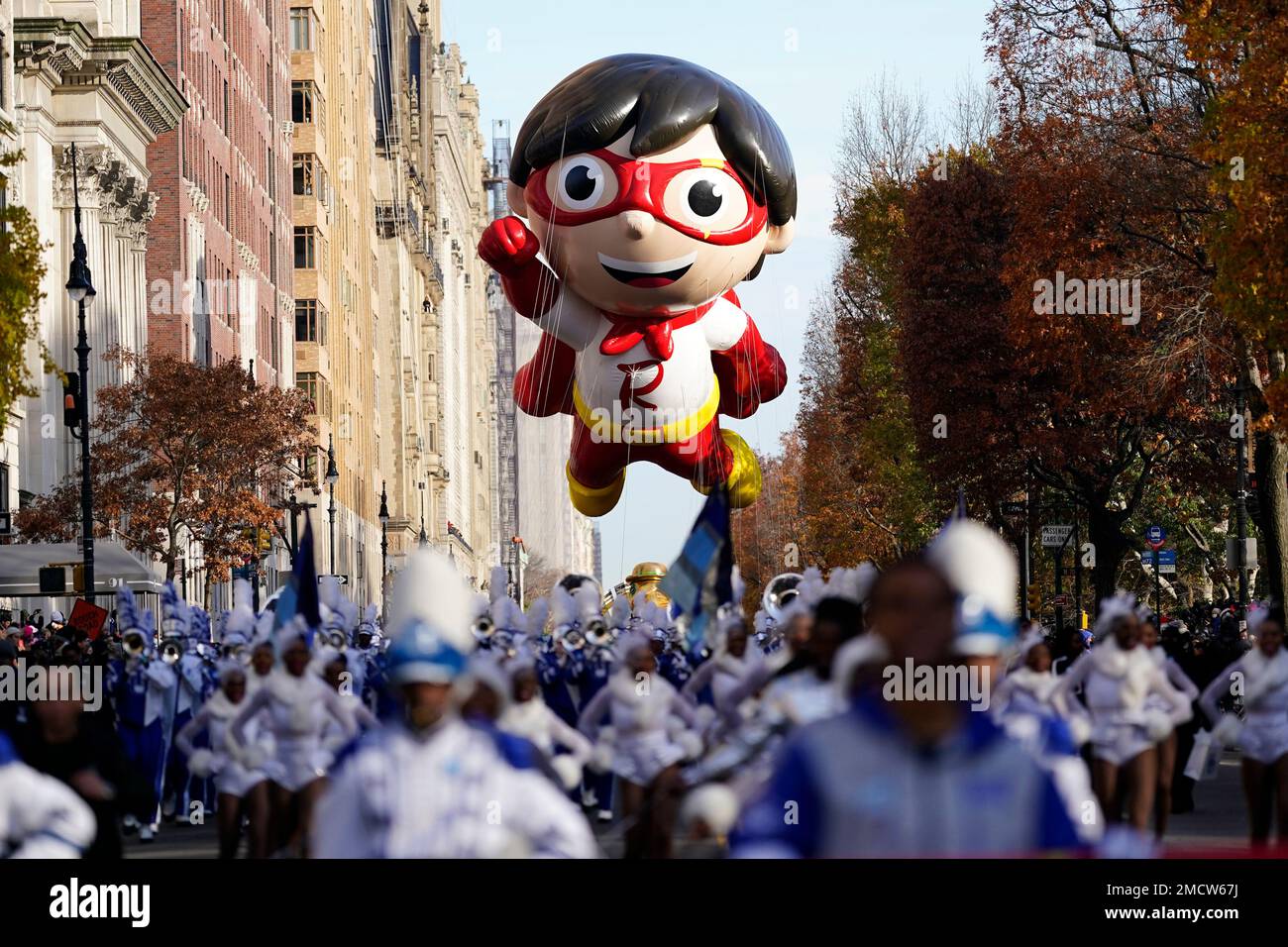 The Red Titan from Ryan's World balloon floats in the Macy's ...