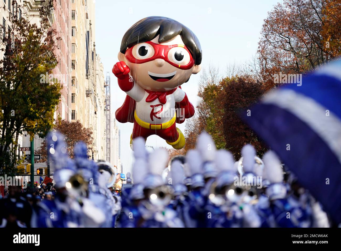 The Red Titan from Ryan's World balloon floats in the Macy's ...