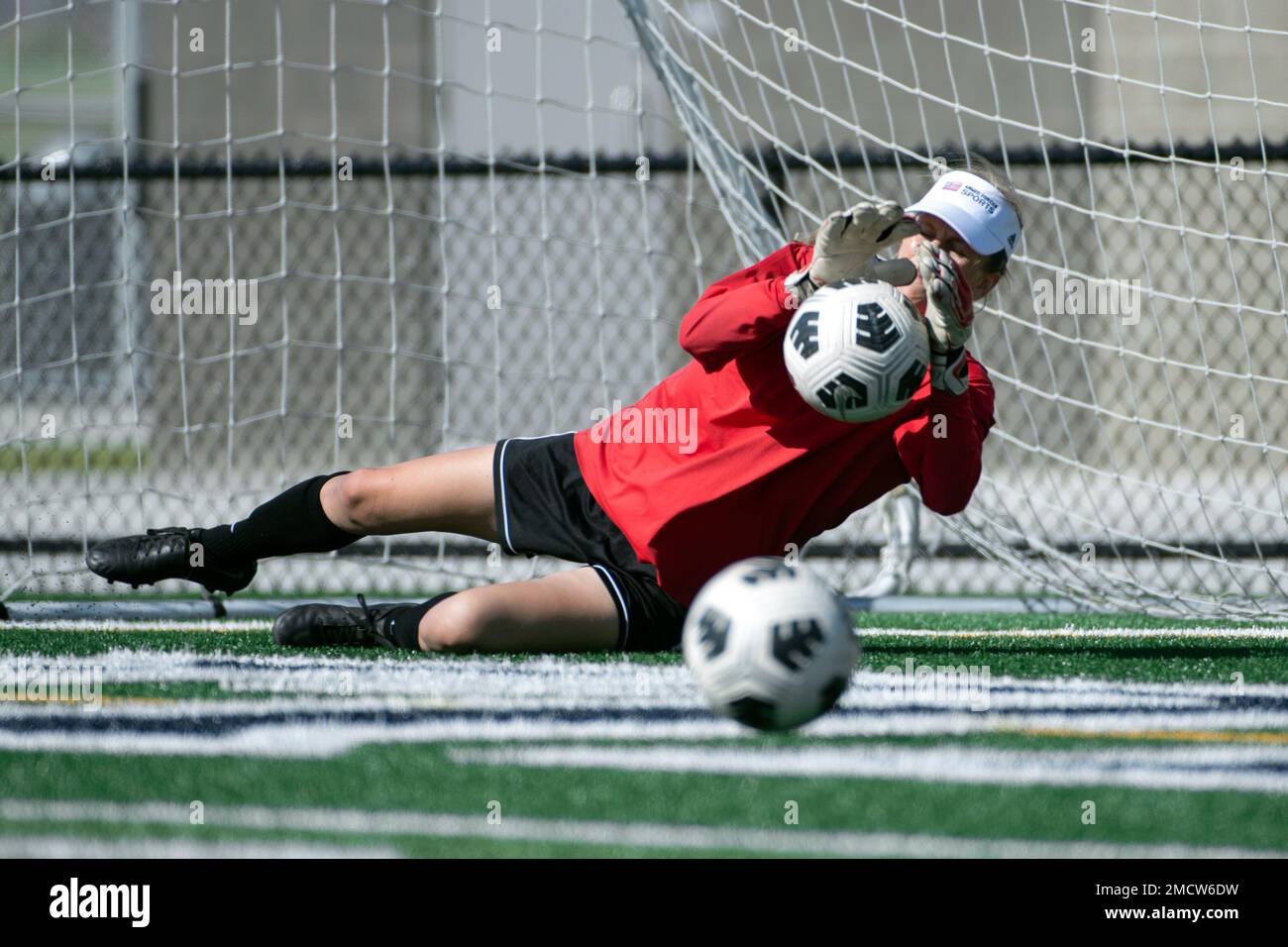U.S.Army Capt. Kelly Fitzgerald of the U.S. Armed Forces Women’s Soccer ...