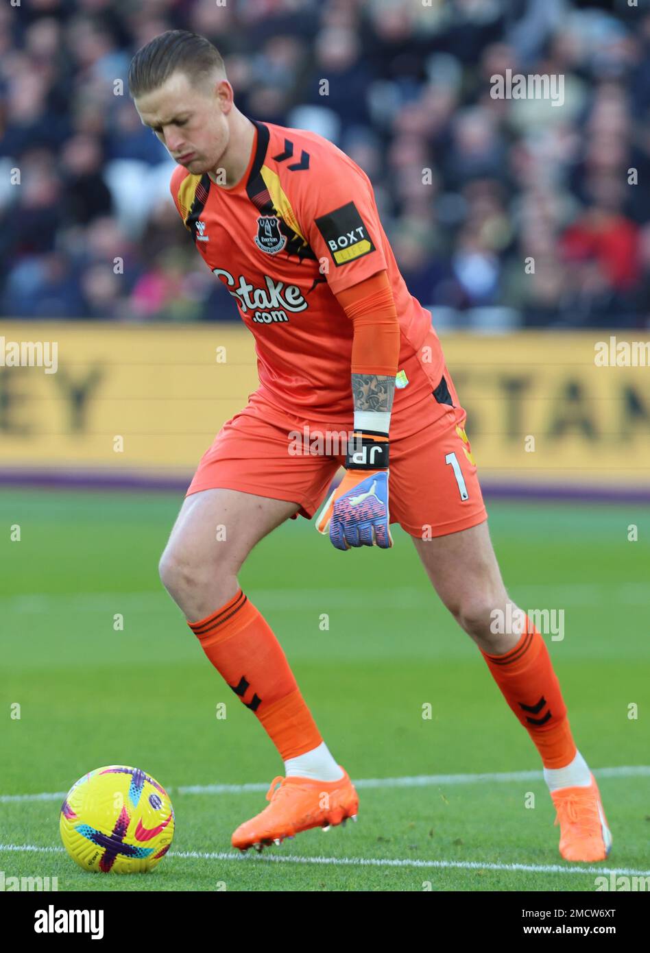 Everton's Jordan Pickford during English Premier League soccer match ...