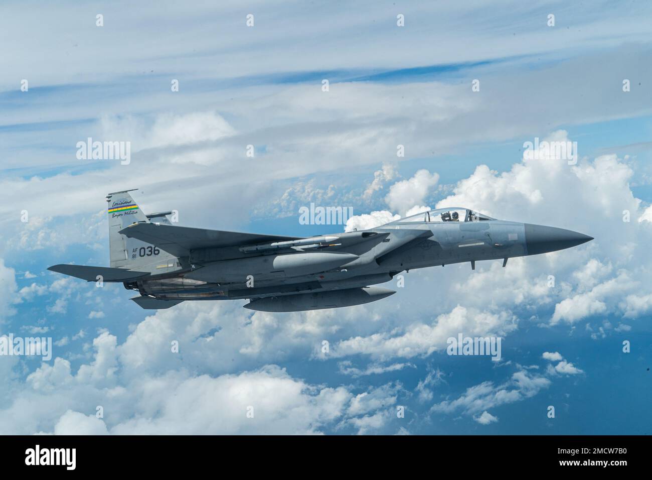 An F-15 Eagle with the 159th Fighter Wing out of Louisiana flies beside ...